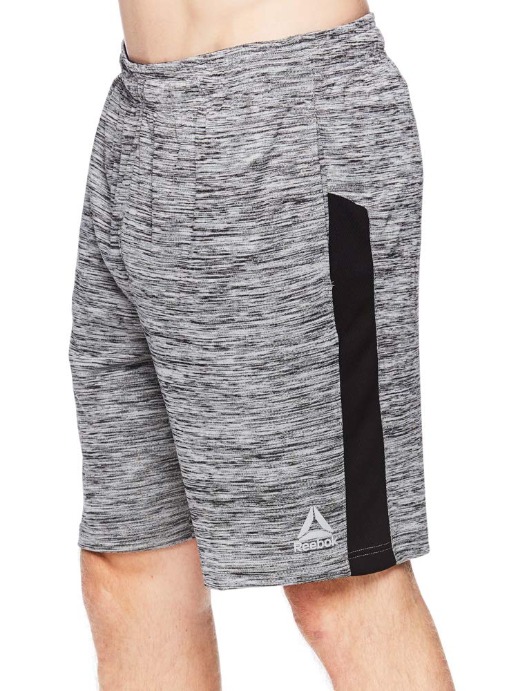 Reebok Men's Drawstring Shorts - Athletic Running and Workout Short - Cool Down Charcoal Heather, X-Large