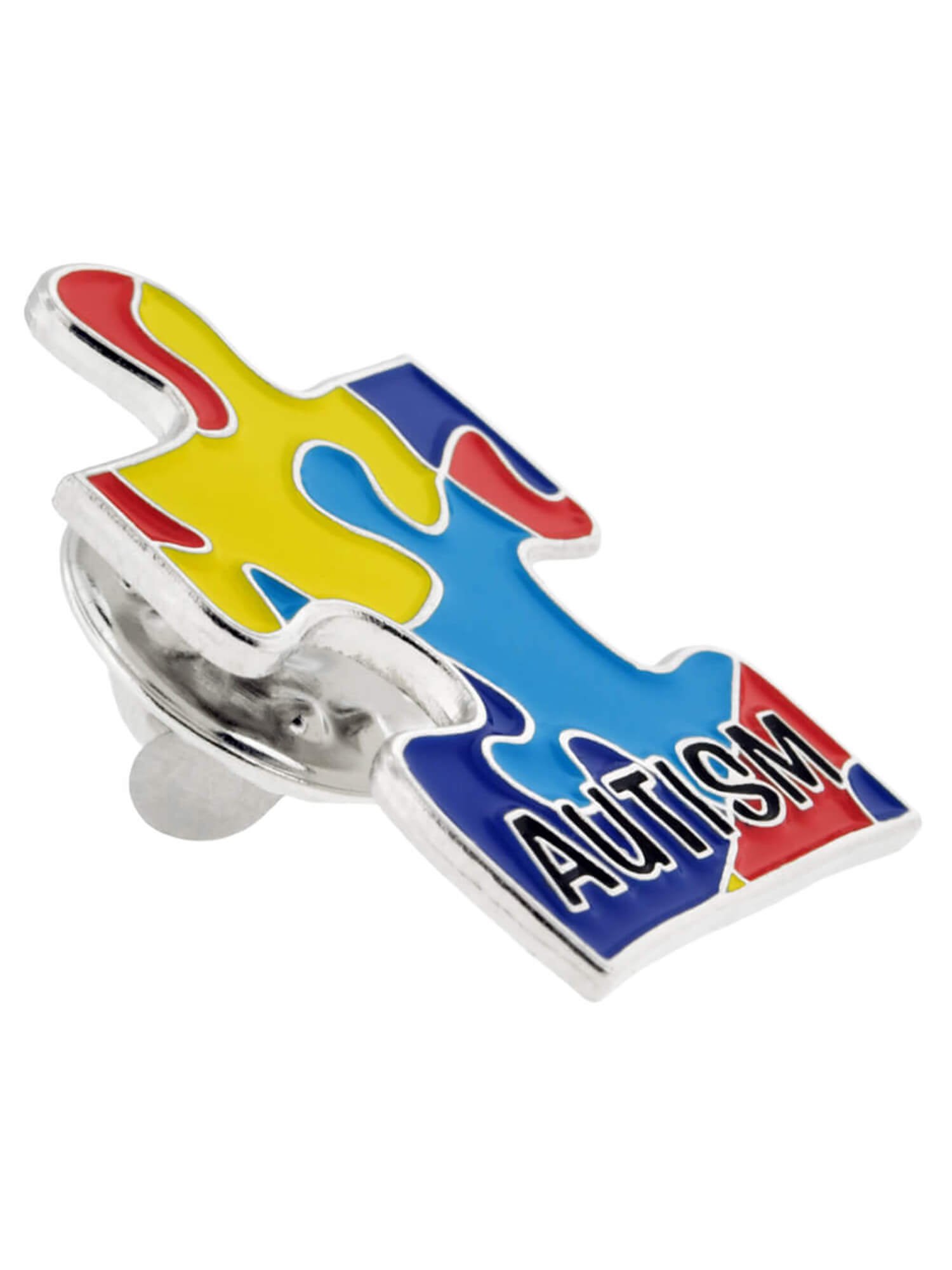 PinMart Autism Awareness Puzzle Piece Pin – Nickel Plated Enamel Lapel Pin - Inspiring Symbols of Autism Support - Secure Clutch Back for Hats, Scarves and Backpacks