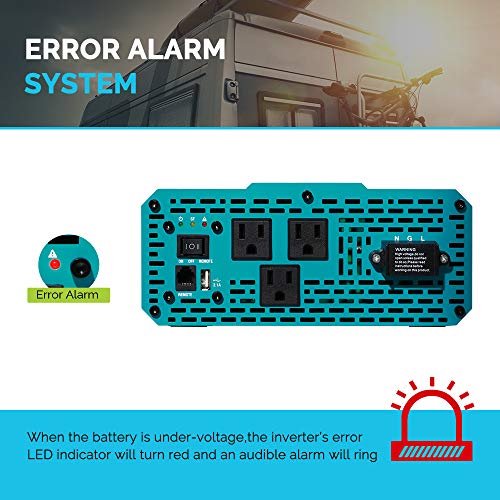 Renogy 3000W 12V Pure Sine Wave Inverter 3000 Watt Solar Power Battery Converter 12VDC to 120Vac ETL Listed