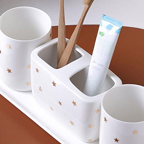 Soap Dispenser Bathroom Accessories Set - 4piece Ceramic Bath Set Including Toothbrush Holder Tumblers Tumblers and Tray Bathroom Accessories Soap Bathroom Dispenser