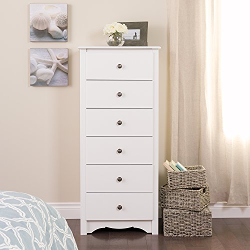 Prepac Monterey 6 Drawer Tall Chest and Sonoma Traditional Nightstand (WDC-2422)