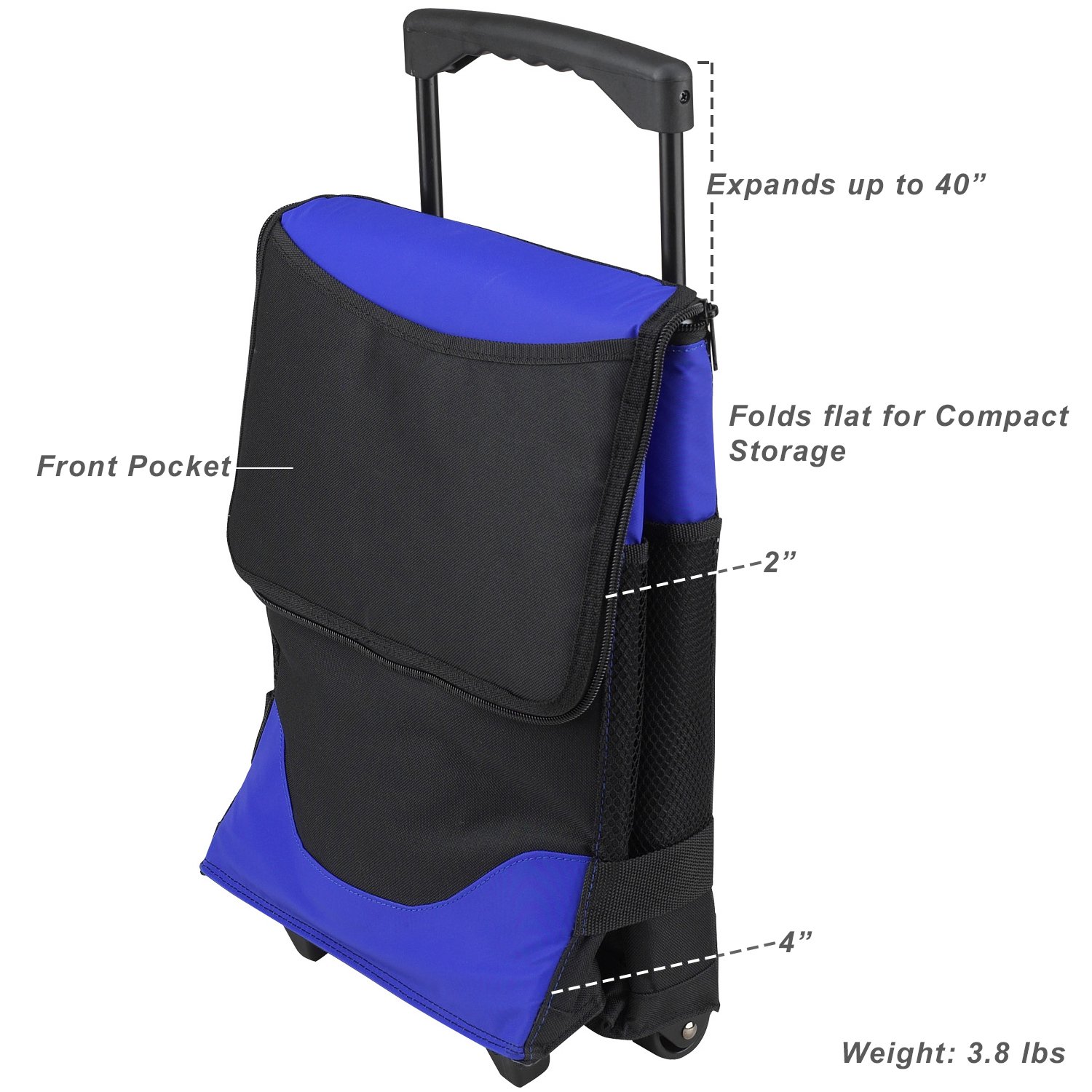 Picnic at Ascot Original 32 Can Collapsible Rolling Insulated Cooler- Designed & Quality Approved in the USA