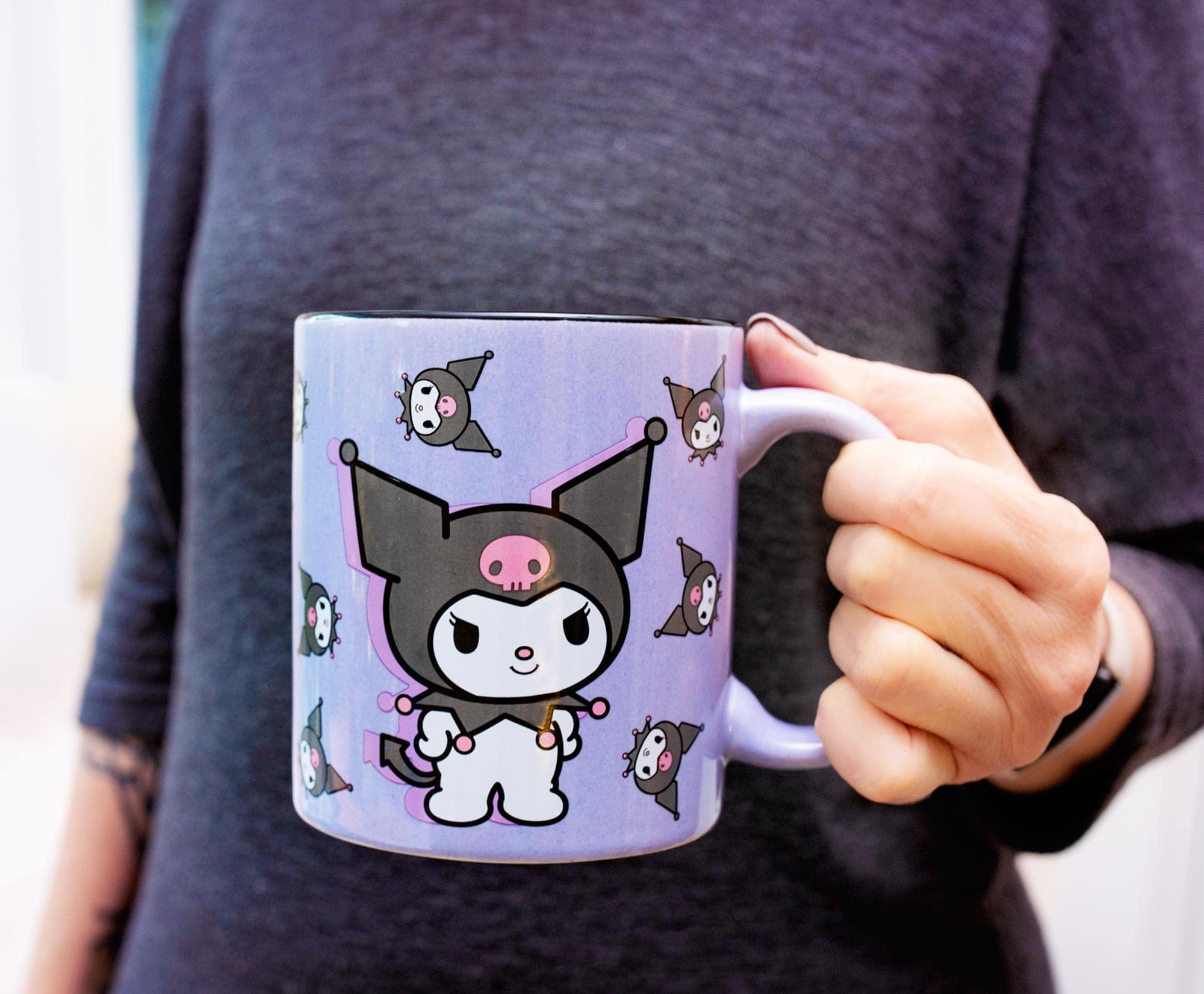 Toynk Sanrio Hello kitty and friends Kuromi Purple Ceramic Mug | Holds 20 Ounces