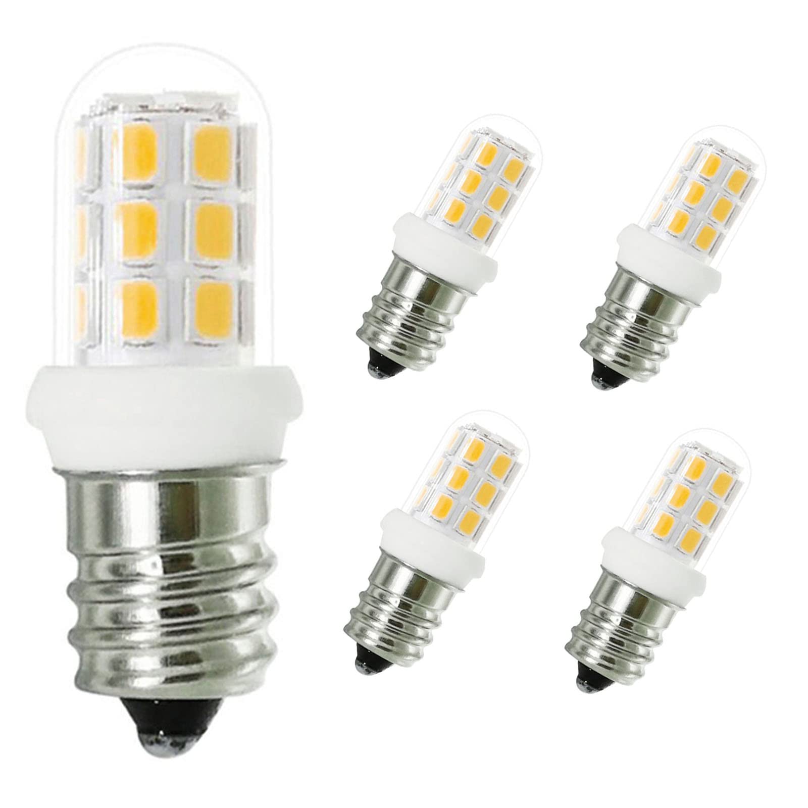 SYXKJ E12 Led Bulbs 2W Salt Lamp Bulb, E12 Candelabra Base, Replacement for 15W Himalayan Chandeliers, C7 Replacement Bulbs, Non-dimmable Warm White 3000K 5-Pack