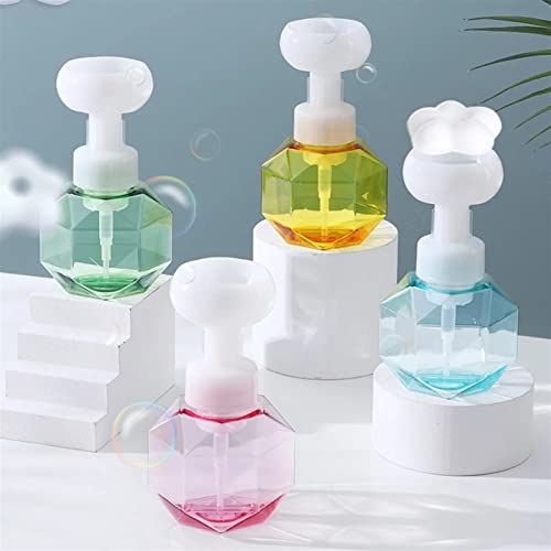 Soap Dispenser 300ml Soap Dispenser Empty Plastic Bottle Flower Liquid Soap Dispenser Soap Foam Flower Shower Gel Foam Pump Bottle for Bathroom Kitchen Bathroom Soap Dispenser (Color : Gray)