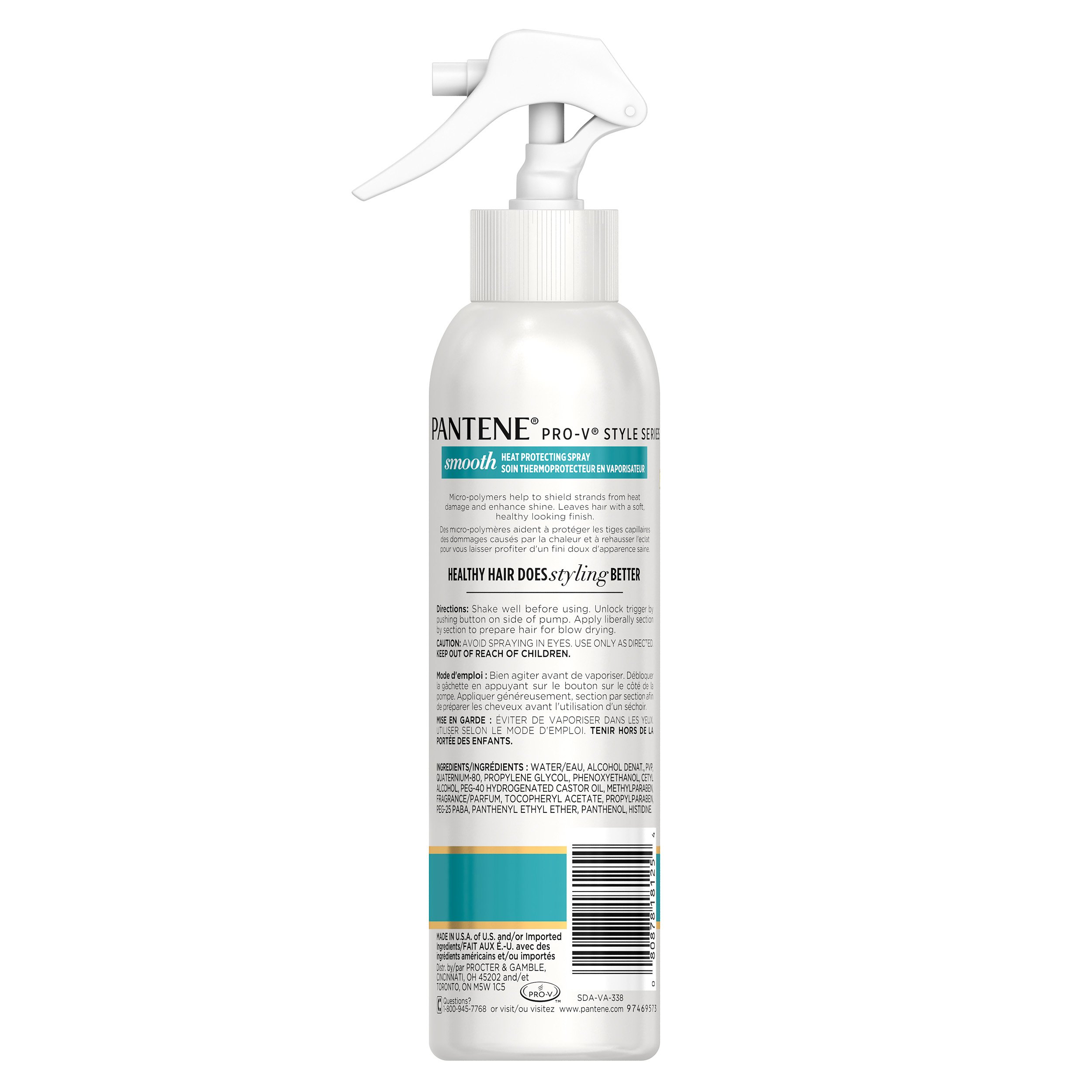 Pantene Smooth and Sleek Heat Protecting Spray for Hair, 8.5 Fluid Ounce
