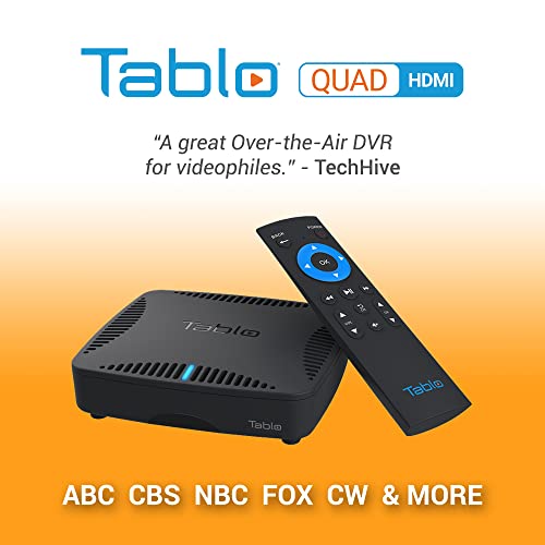 Tablo Quad HDMI [TQNS-HDMI-4B-01-CN] Over-The-Air [OTA] Digital Video Recorder [DVR] - with WiFi, Remote, Black