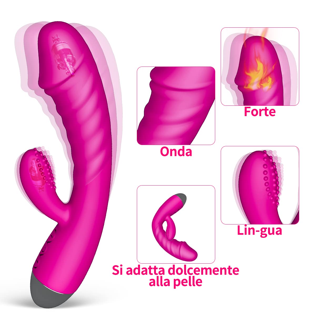 Rabbit Vibrator Dildo for Women Vaginal Health,G Spot Vaginal with 10 Vibration Realistic Anal Vibrating Clitoral Clit G Stimulation 2+1 Modes, C1,01USB Fast Charge