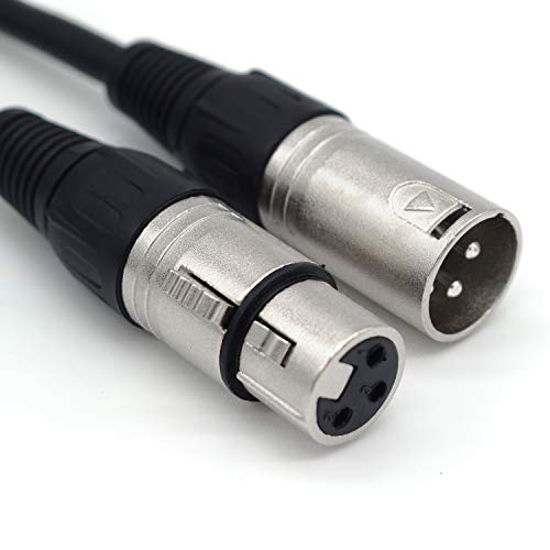 RALINTA XLR Cable Black 10ft,Professional 3 pin DMX Cable Durable,Mic Cable Balanced Male to Female,Heavy Duty DMX XLR Cable for Microphones,Lights, Speakers,Mixer,Amplifier and Audio Device