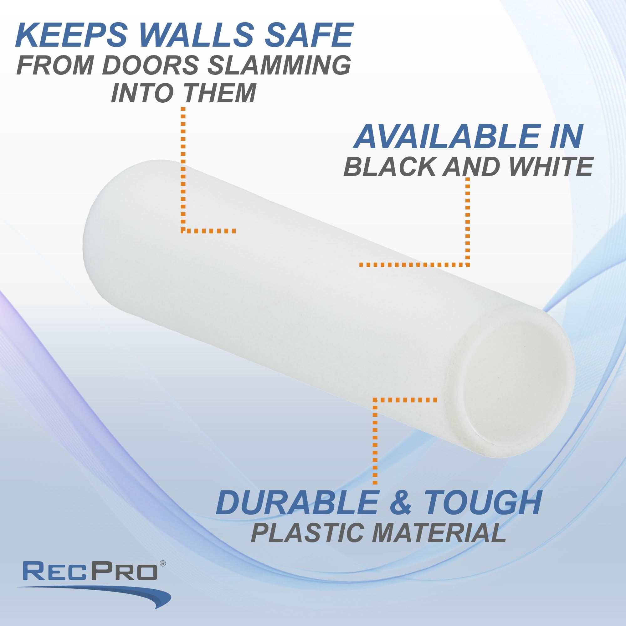 RecPro RV Plastic Door Stop | 2.755” (Single, White)
