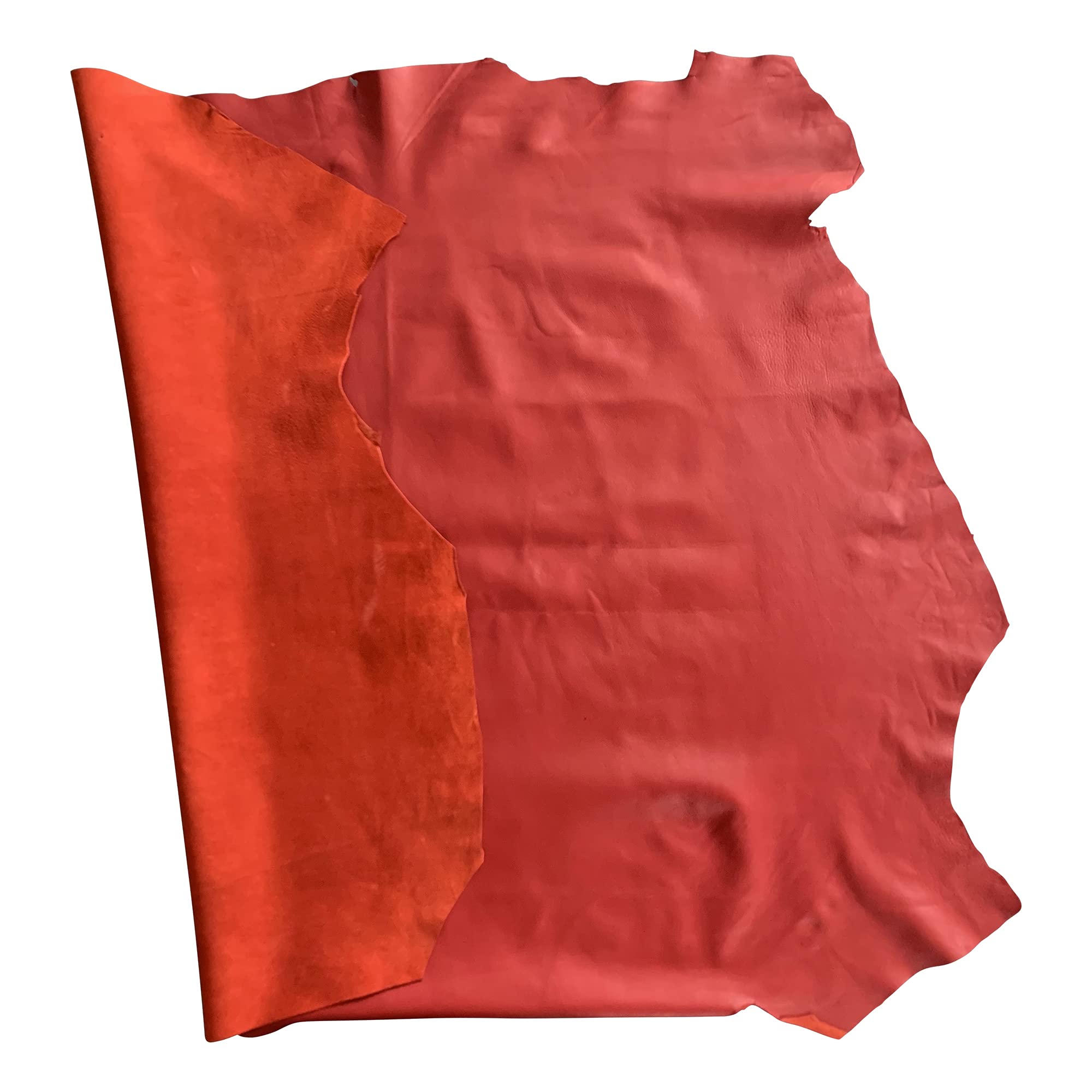 Quality Leather Hide - Red Color - Genuine Lambskin Craft Material - 5 sq ft AVG 26¨x 24¨ Longest and widest - Sewing Projects - Upholstery Fabric Supply - Leather Treasure Shop