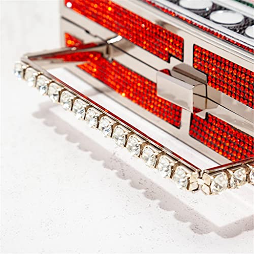 ZLXDP Evening Clutch Bag Women Metal Handle Shiny Crystal Handbag Bridal Wedding Party