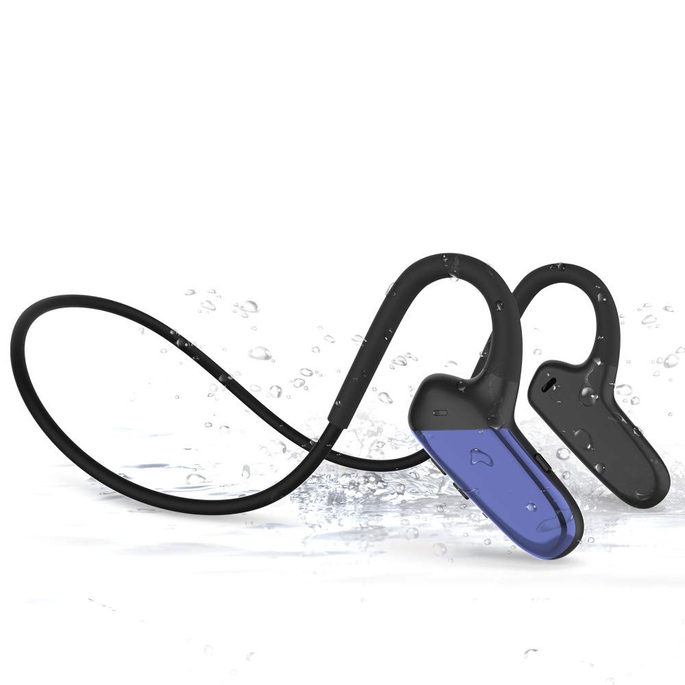 SLuB Bone Conduction Headphones,Bluetooth 5.0 Open-Ear Wireless Earphones,Waterproof and Sweatproof Sports Headset,High Sound Quality,Large Capacity Battery(Blue)