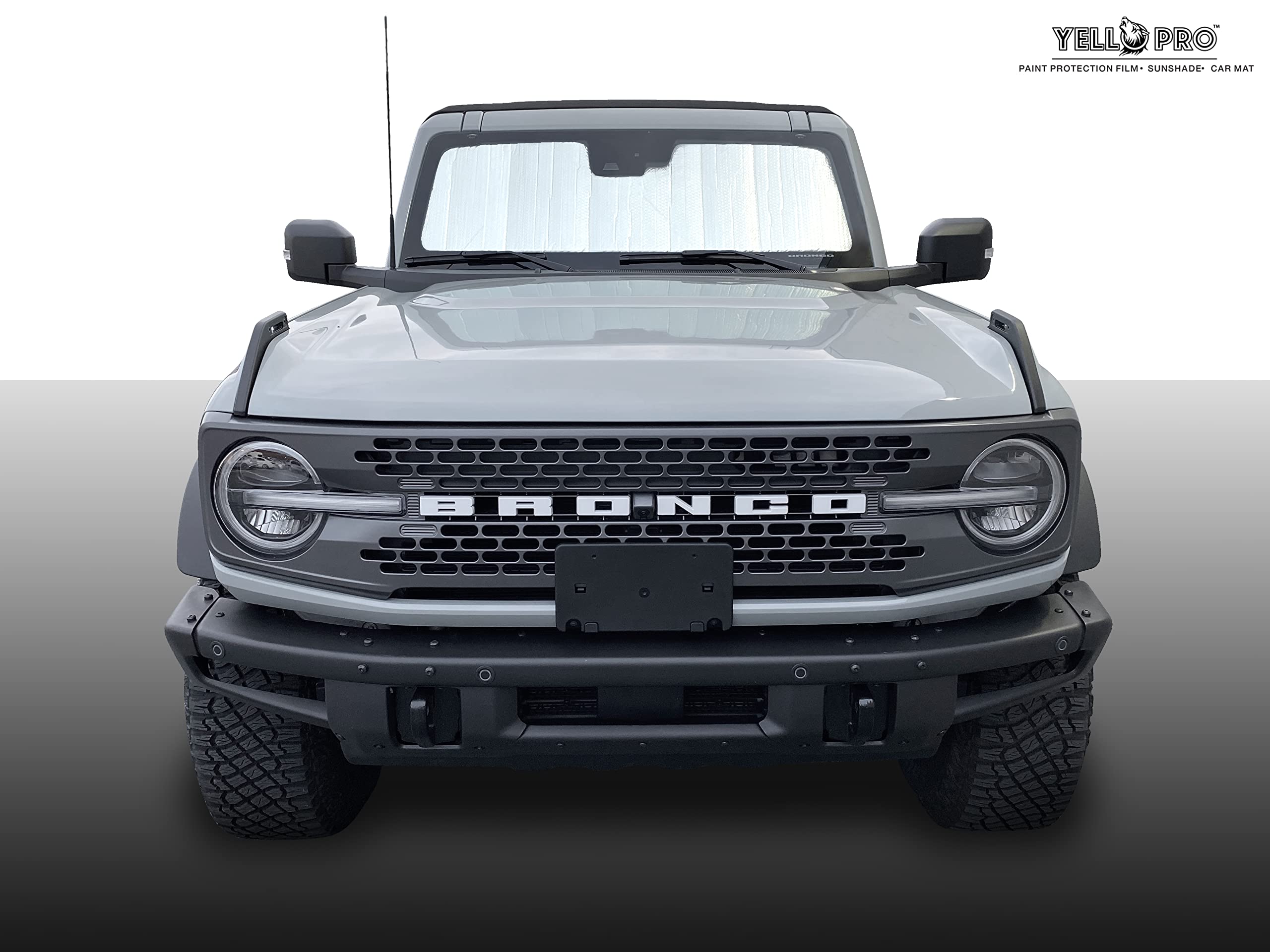 YelloPro Auto YelloPro Custom Fit Reflective Front Windshield Sunshade for 2021 2022 2023 2024 Ford Bronco SUV - (Nor for Sport Model), Sun Protection UV Reflector Accessories [Made in USA]