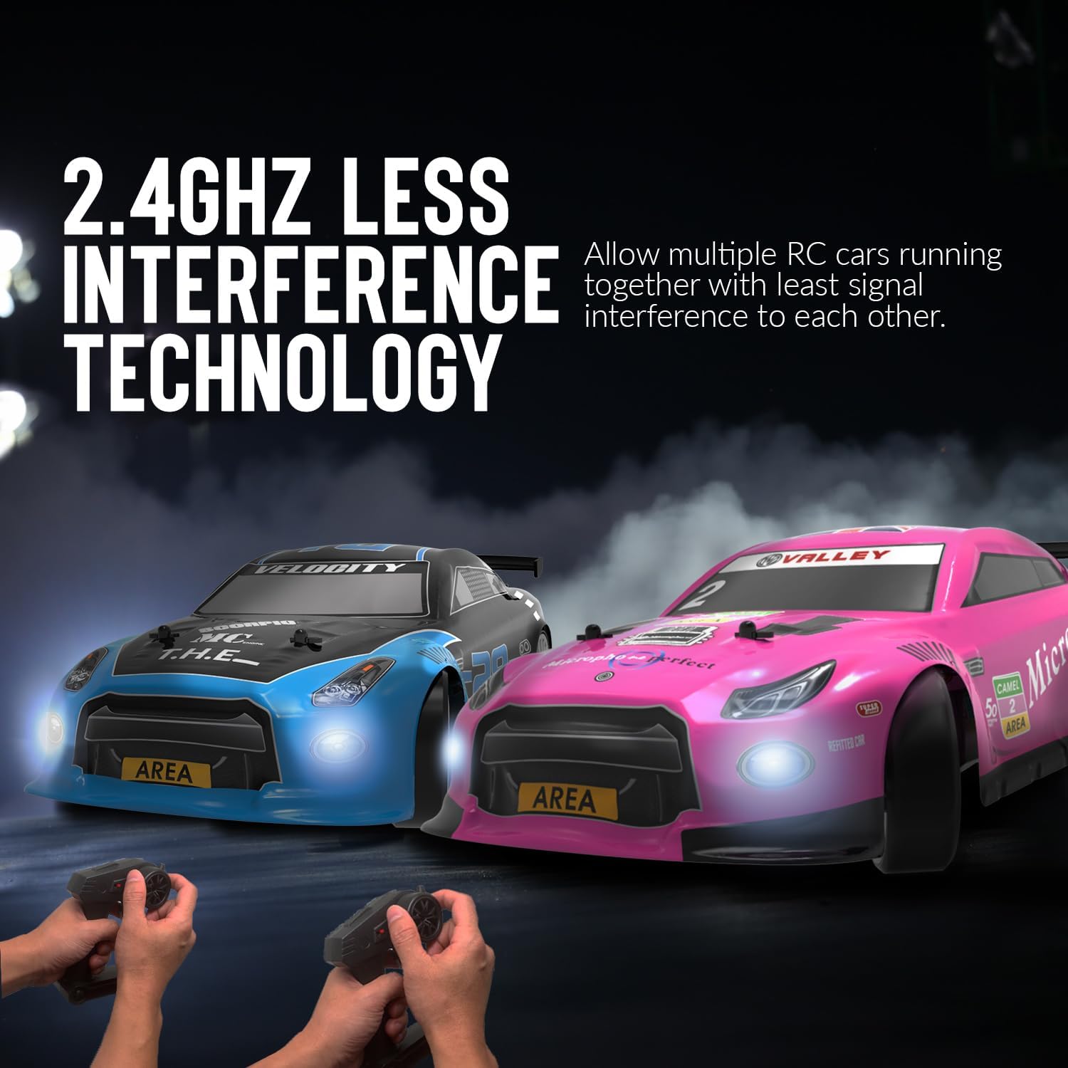 RACENT RC Drift Car - 1:14 Scale 4WD 15MPH Fasr Remote Control Toy for Boys Kids Adults with Drifting & Racing Tires, 2 Rechargeable Batteries (Pink)