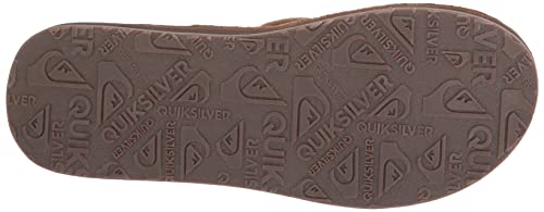 Quiksilver mens Carver Leather Flip Flop Sandal, Tan - Solid, 12 US
