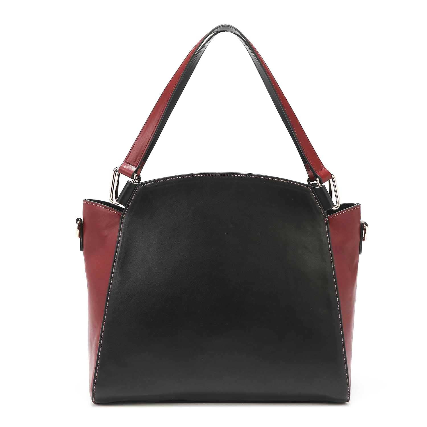 Nicole Lee Nikky Trapeze Style Handbag, Vegan Leather Shoulder Bag with Optional Crossbody Strap (TWINS)