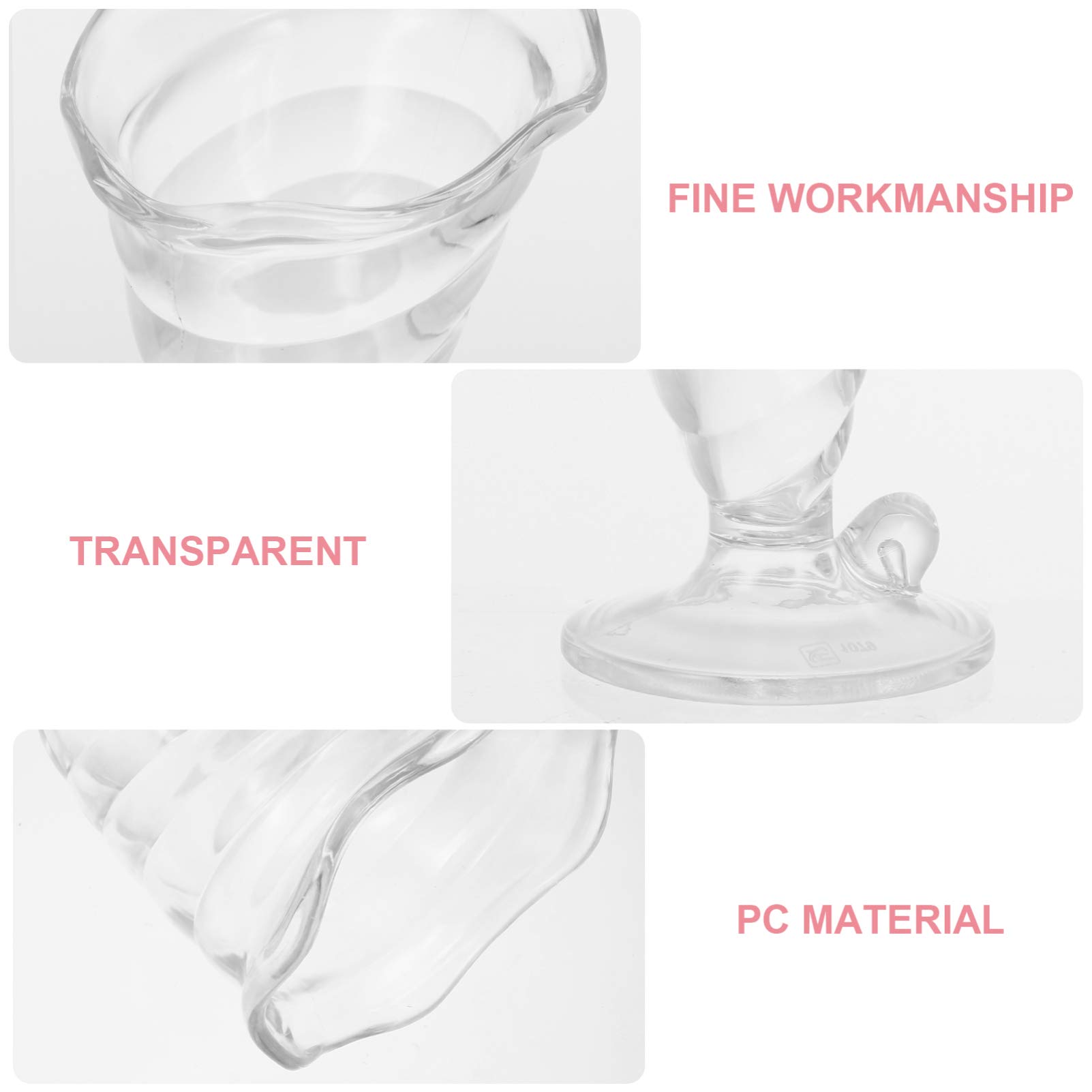 TOYANDONA Clear Container Footed Dessert Cup Crystal Tall Ice Cream Cup Clear Custard Cup Decorative Trifle Bowl for Parfait Sundae Fruit Snack Cocktail Condiment Serveware 340ml Clear Tumbler