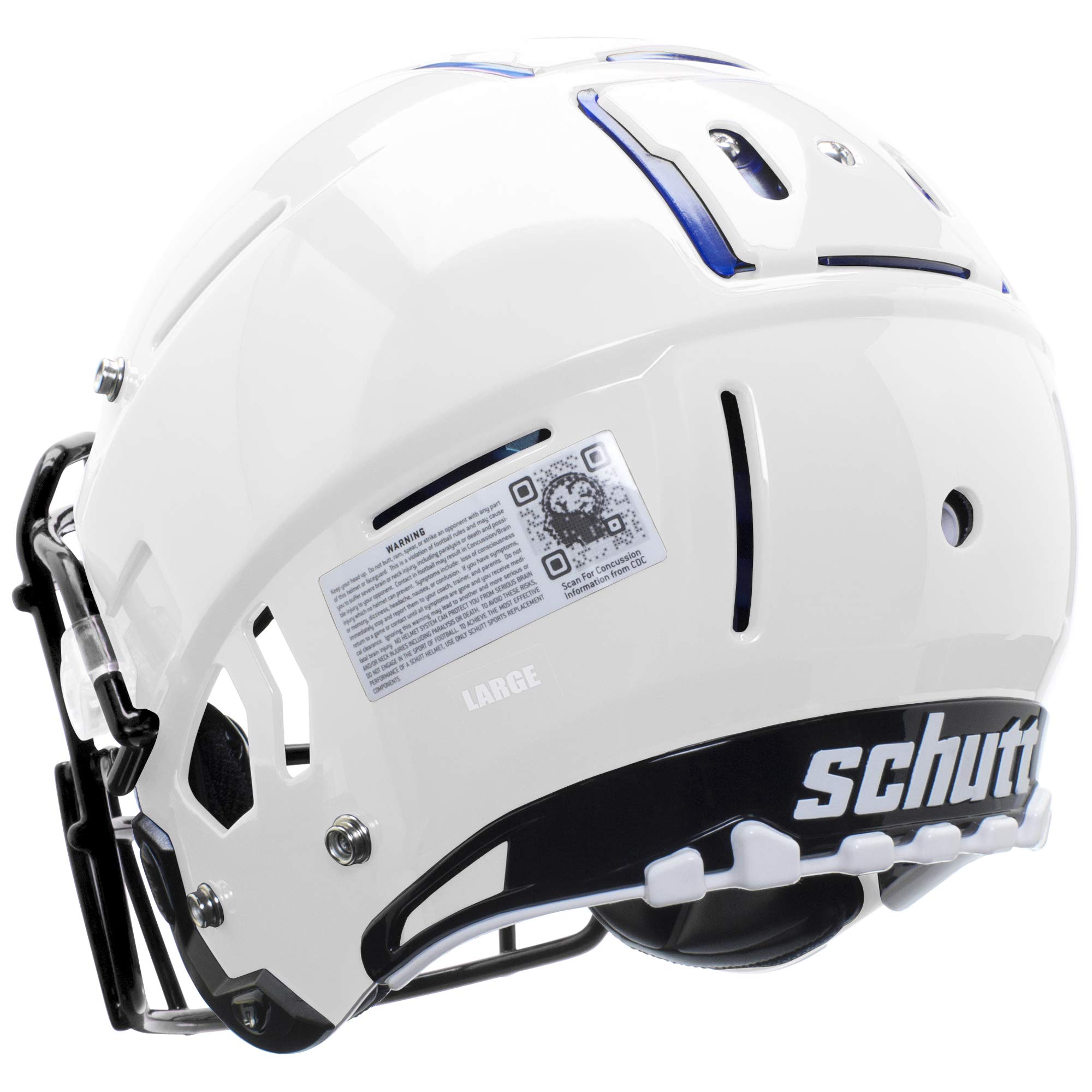 Schutt F7 VTD Collegiate Youth Football Helmet, Facemask NOT Included, Metallic Silver, X-Large