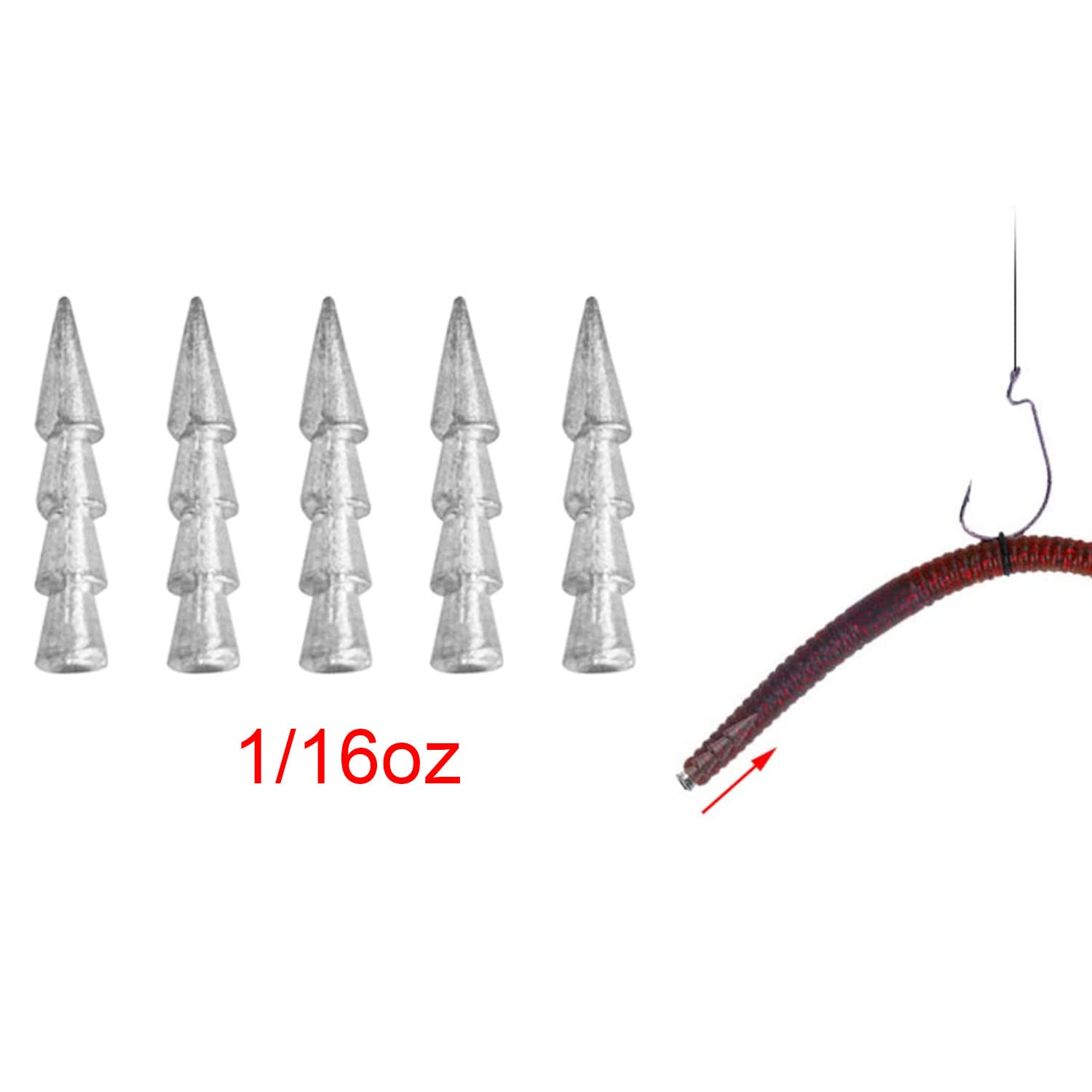 Tungsten Nail Weight ZRM&E 25PCS 1/16oz No Lead Nail Weights for Neko/Wacky Rig Fishing, Tackle Nail Weights, Tungsten Insert Sinker