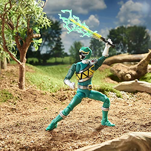 Power Rangers Lightning Collection Dino Charge Green Ranger 6-Inch Premium Collectible Action Figure Toy with Accessories, Ages 4 and Up