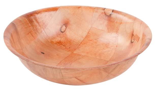 Valchemist 4 Pcs Woven Wooden Salad Bowl Set - 8 Inch Salad Bowls for Lunch Snacks Fruit Soup Serving Bowls Set of 4