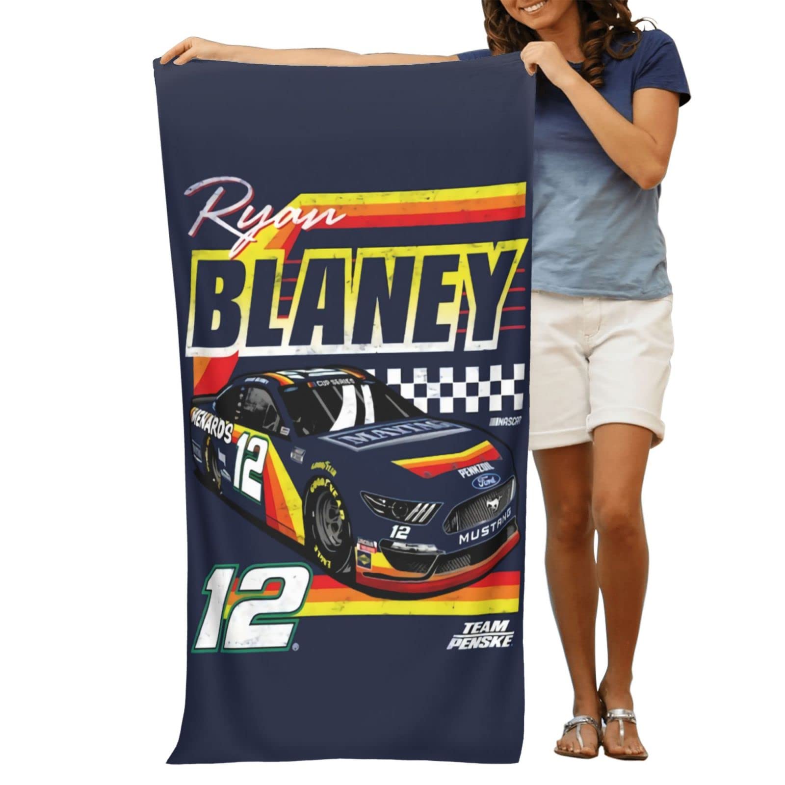 RATRIG Ryan Blaney 12 Beach Towel Soft and Quick Dry Swim Bath Microfiber Lightweight Absorbent Blanket Travel Carpet Rug 32x52 in
