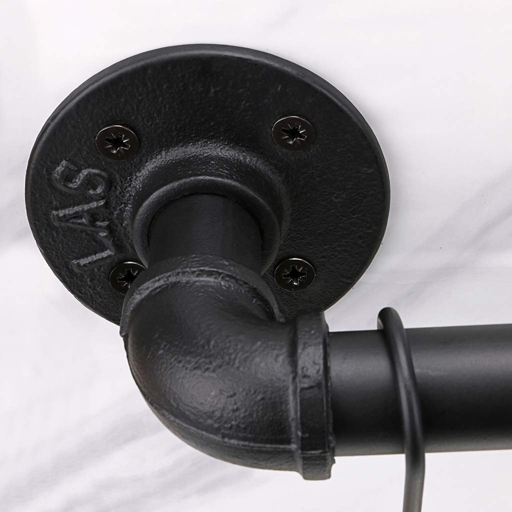 Sumnacon 16 Inch Industrial Pipe Pan Pot Rack with 8-Hooks, Wall Mounted Metal Rail Kitchen Utensil Pot Pan Lid Storage Organizer/Cookware Holder with Hardwares