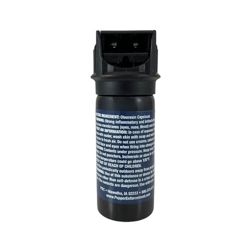 Pepper Enforcement 2 oz. Splatter Stream Pepper Spray for Self Defense 4 Pack - Maximum Strength 10% OC Police Formula, Flip Top Safety Tactical Design, Personal Protection Devices