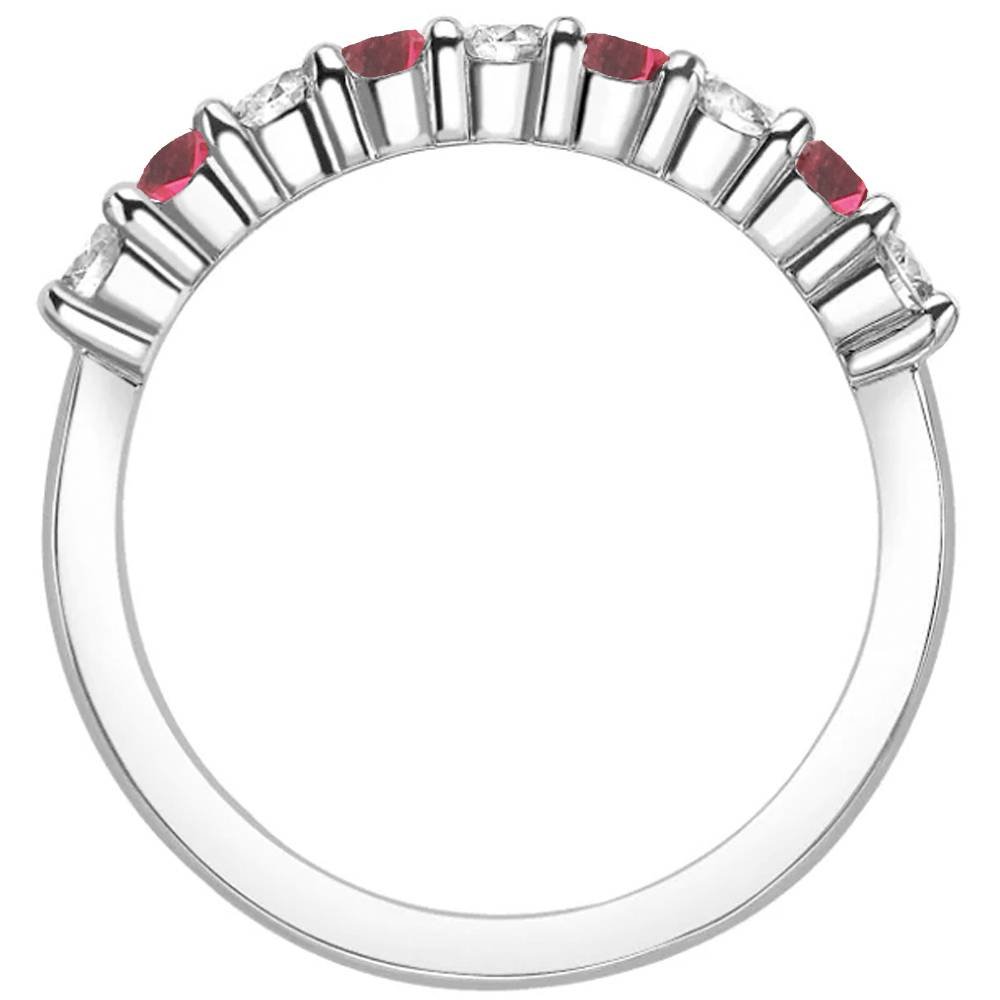 P3 POMPEII3 1/2CT Ruby & Diamond Wedding Ring 10K White Gold - Size 10