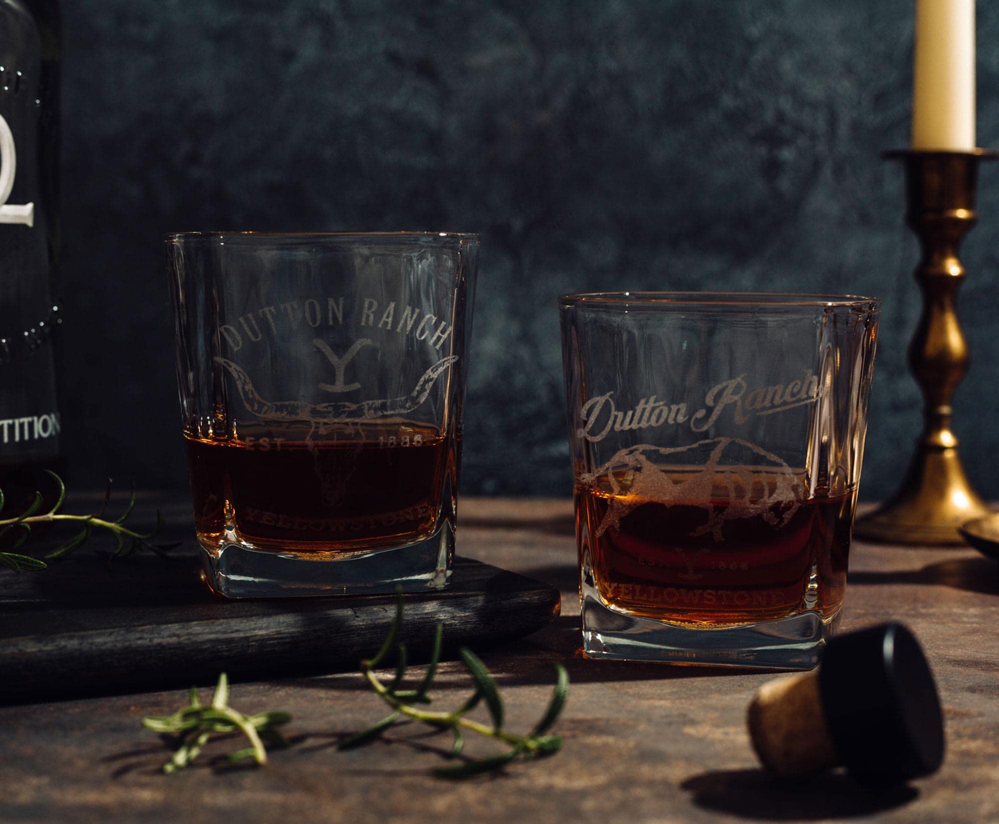 Toynk Yellowstone Dutton Ranch 9-Ounce Mini Rocks Glasses | Set of 2