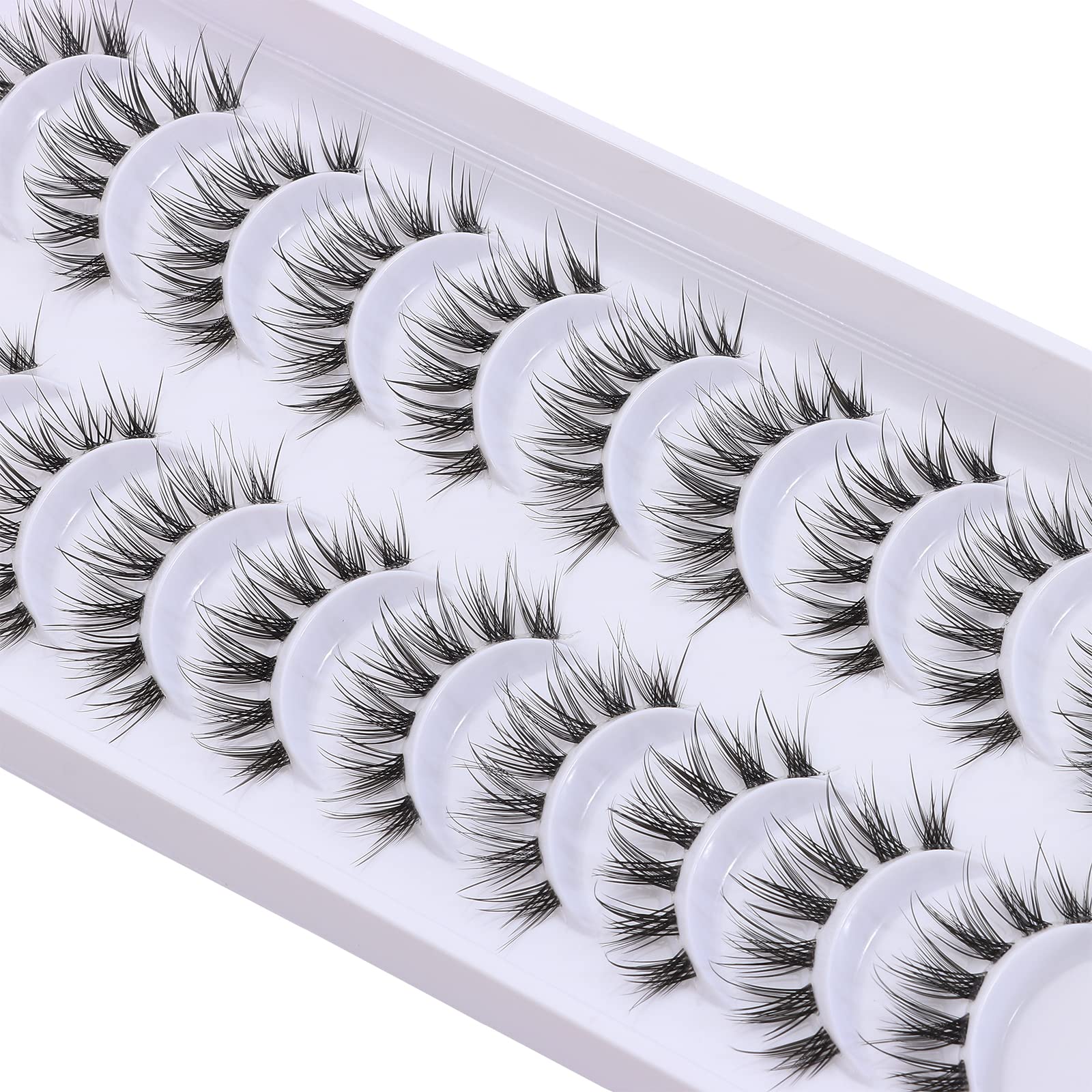 outopen Wispy Eyelashes Full Lashes Long Fluffy Eyelashes 3D Soft Mink False Eyelashes 5 Pairs(H1)