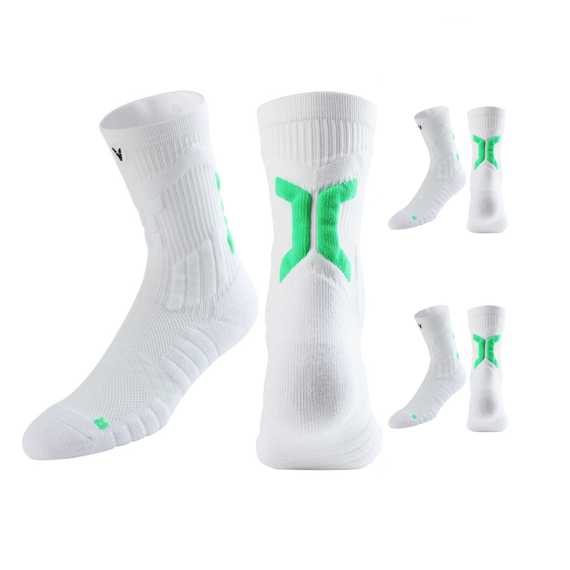 Veadoorn 3pairs Basketball Socks Cushioned Athletic Sports Crew Socks Thick Compression Performance Training Socks for Men & Women