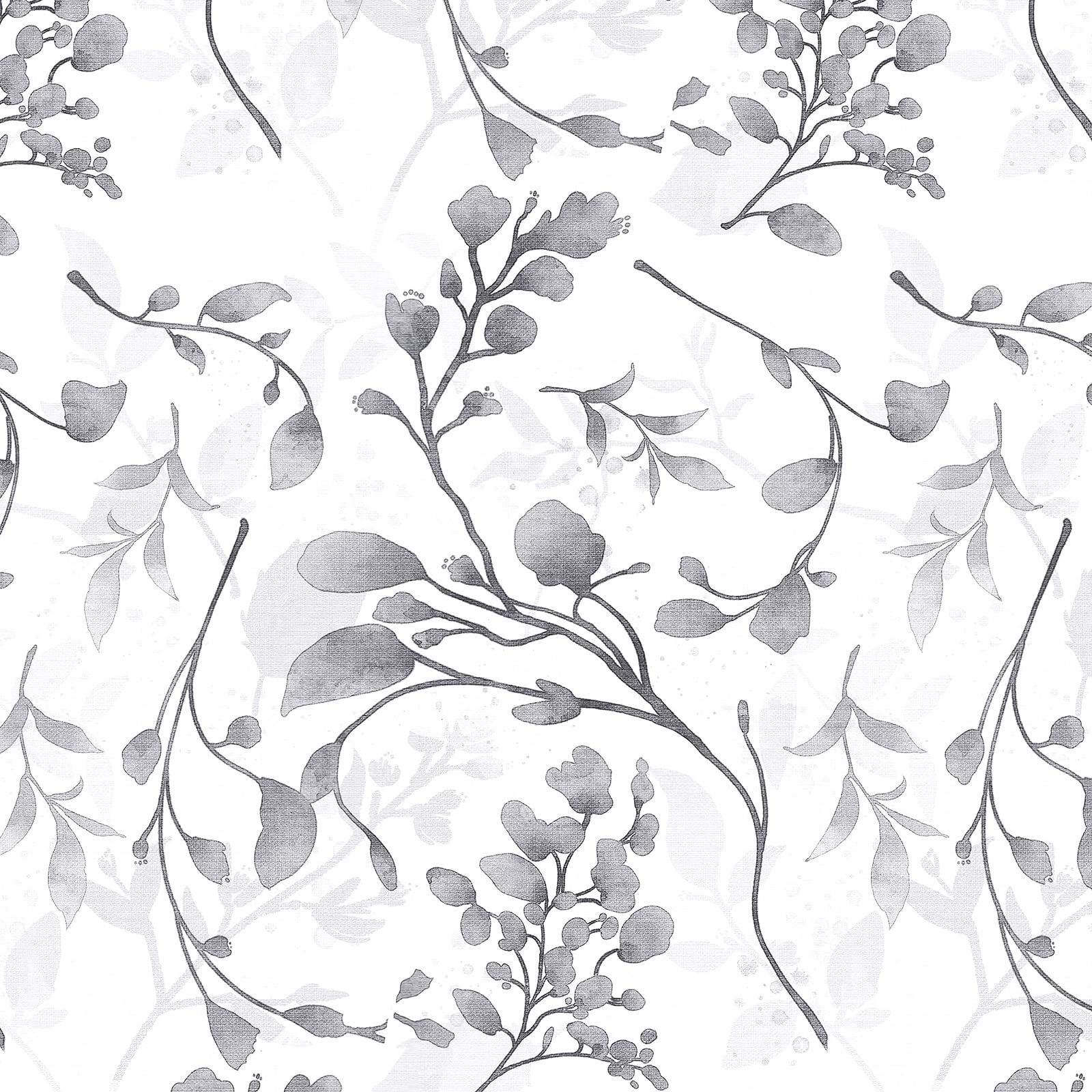 Orainege Gray Floral Wallpaper Peel and Stick Wallpaper Self Adhesive Floral Contact Paper Waterproof 17.7 inch×118.1inch Removable Wallpaper for Bedroom Bathroom Cabinets Decor