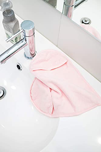 Pink Cloth in a Box - Ultra Soft, Microfiber, Exfoliating, Heart Shaped Facecloth/Washcloth with Hand Pockets to Remove Makeup, Clean Pores and Wipe your Face Clean