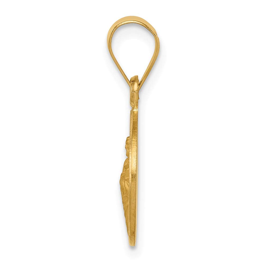 Solid 18k Yellow Gold Patron Catholic Patron Saint Jude Medal Pendant Charm - 22mm x 13mm