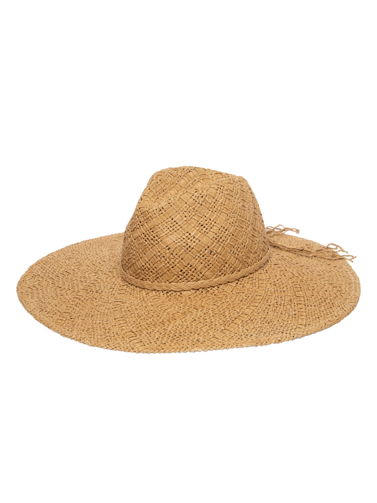 San Diego Hat Company Women's Wide Brim Sun Hat Fedora with Woven Pattern, One Size, Camel