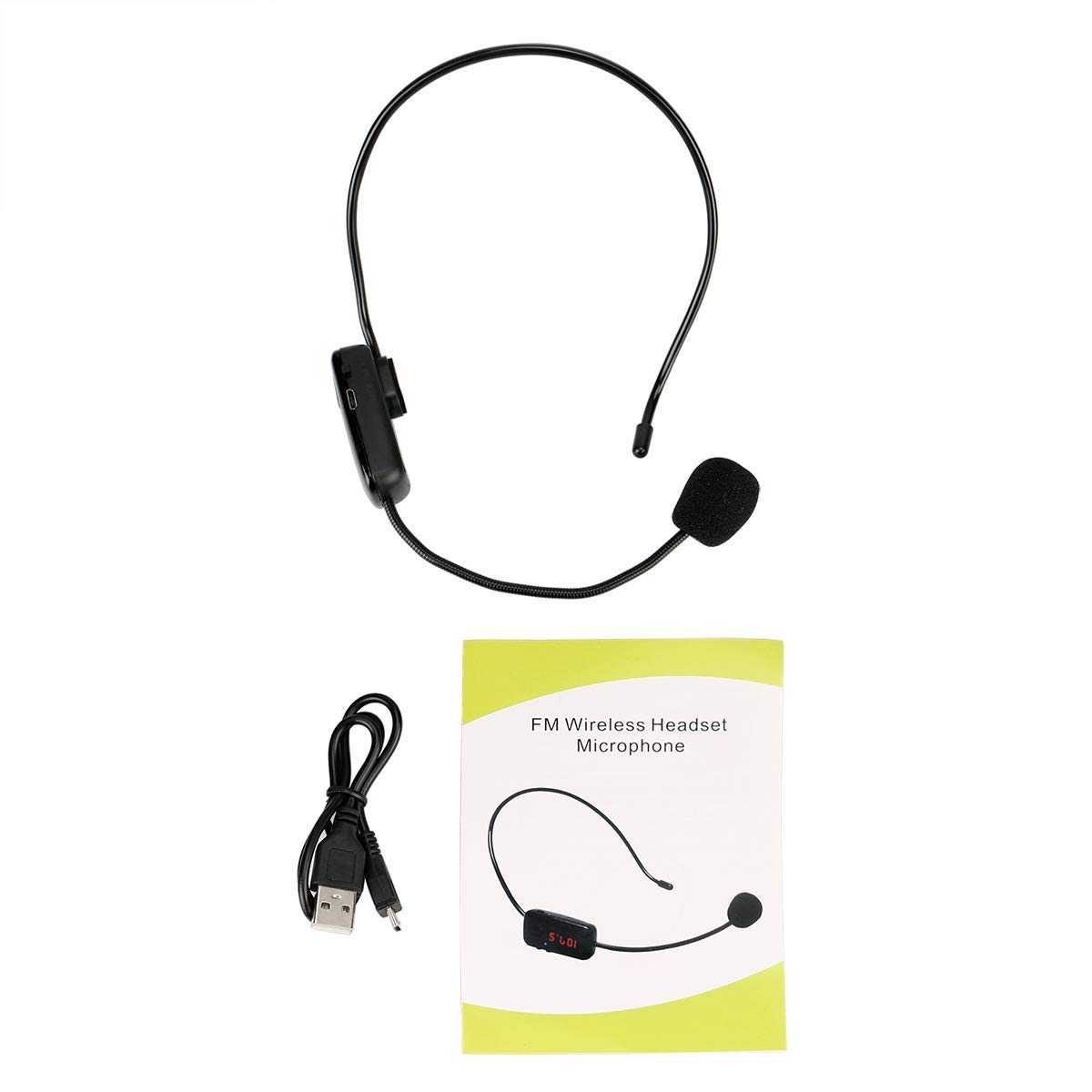 Retekess TR503 Wireless FM Microphone Headset, Hands-Free with Rechargeable Battery for Voice Amplifier, Church, Tour Guide, Teacher, Salesman, Conference, Karaoke (Black)