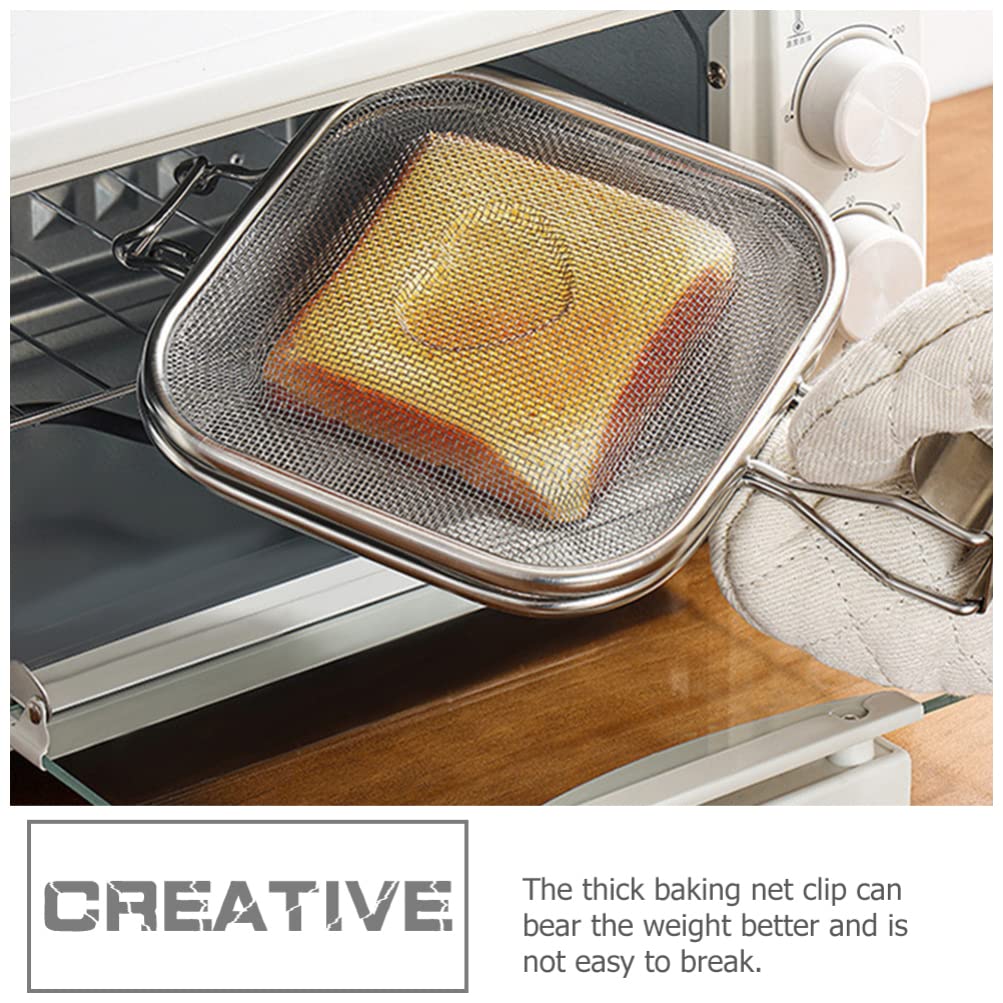 UPKOCH Barbeque Grill Accessories Sandwich Maker Roasting Baking Grill: Non- Stick Sandwich Panini Press Making Basket Bread Grill Tray Crisper Tool
