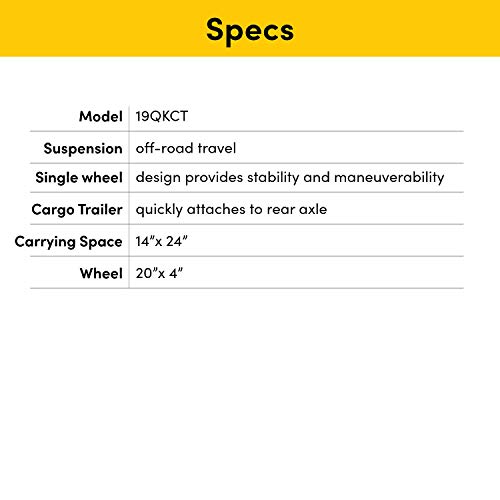 QuietKat 20QKCTSW Rear Cargo Trailer, Single Track FatTire Off Road, 14βx 24β Storage