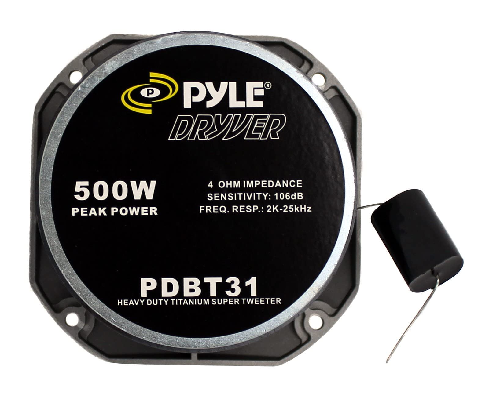 PYLE PDBT31 1.5 Inch 500 Watt 4-Ohm Titanium Super Car Audio Tweeter (10 Pack)