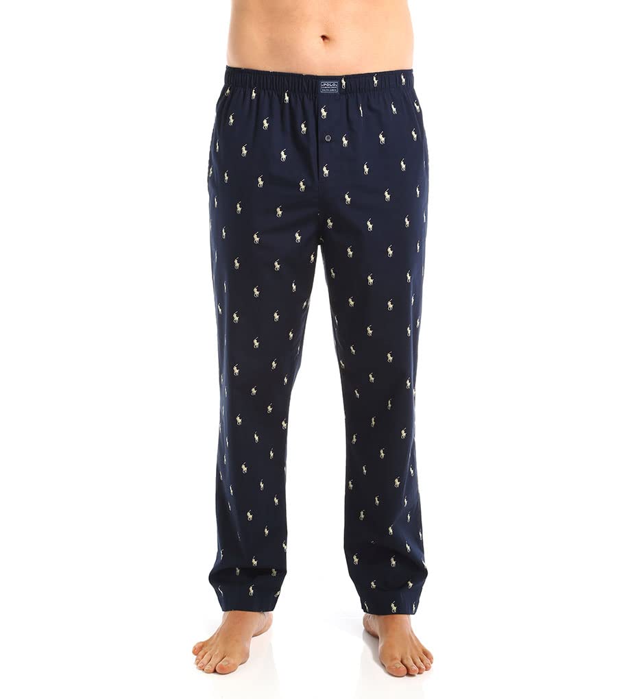 POLO RALPH LAUREN Tall All Over Pony Player Woven Pants Navy/White Polo Player 2XLT
