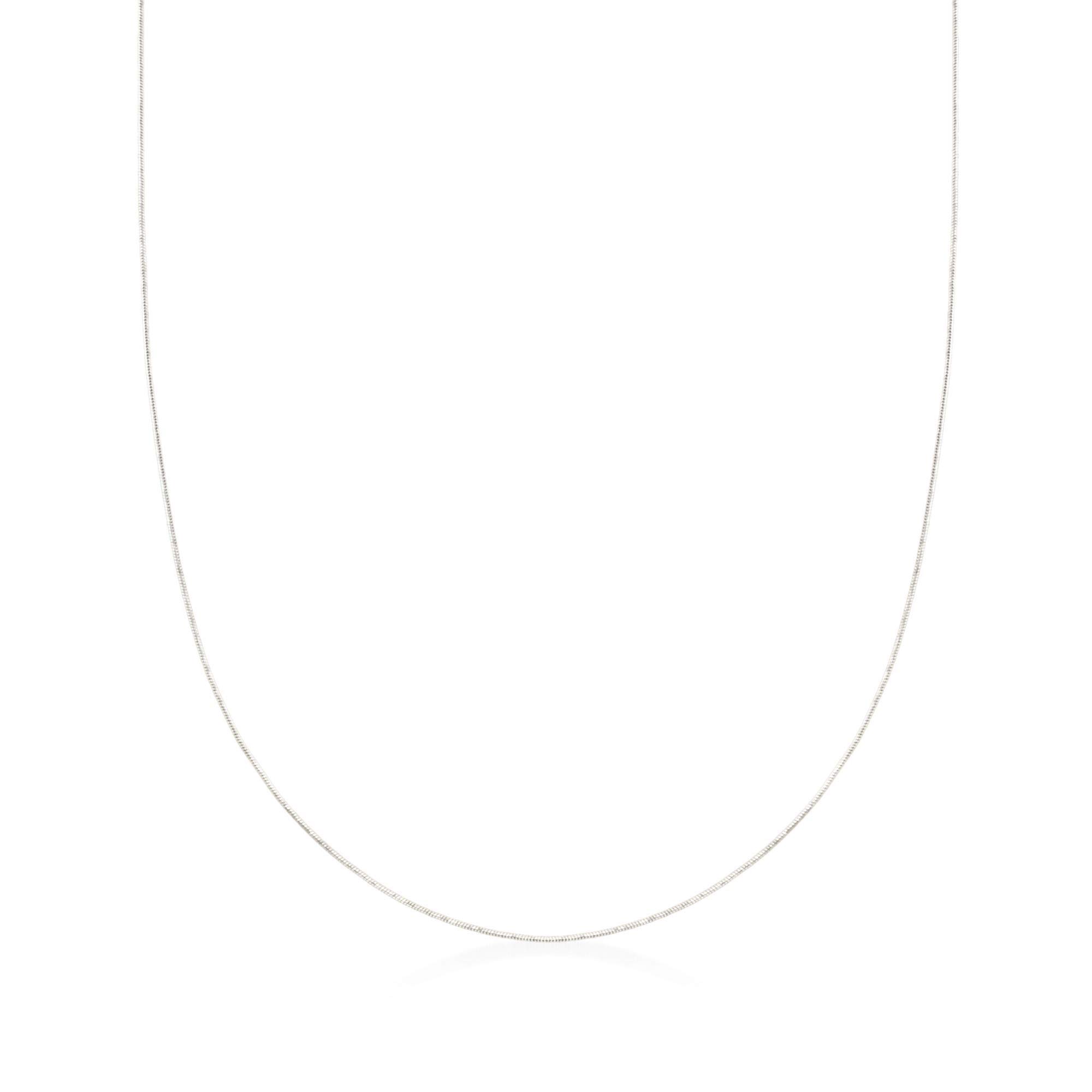Ross-Simons 0.8mm 14kt White Gold Adjustable Snake-Chain Necklace