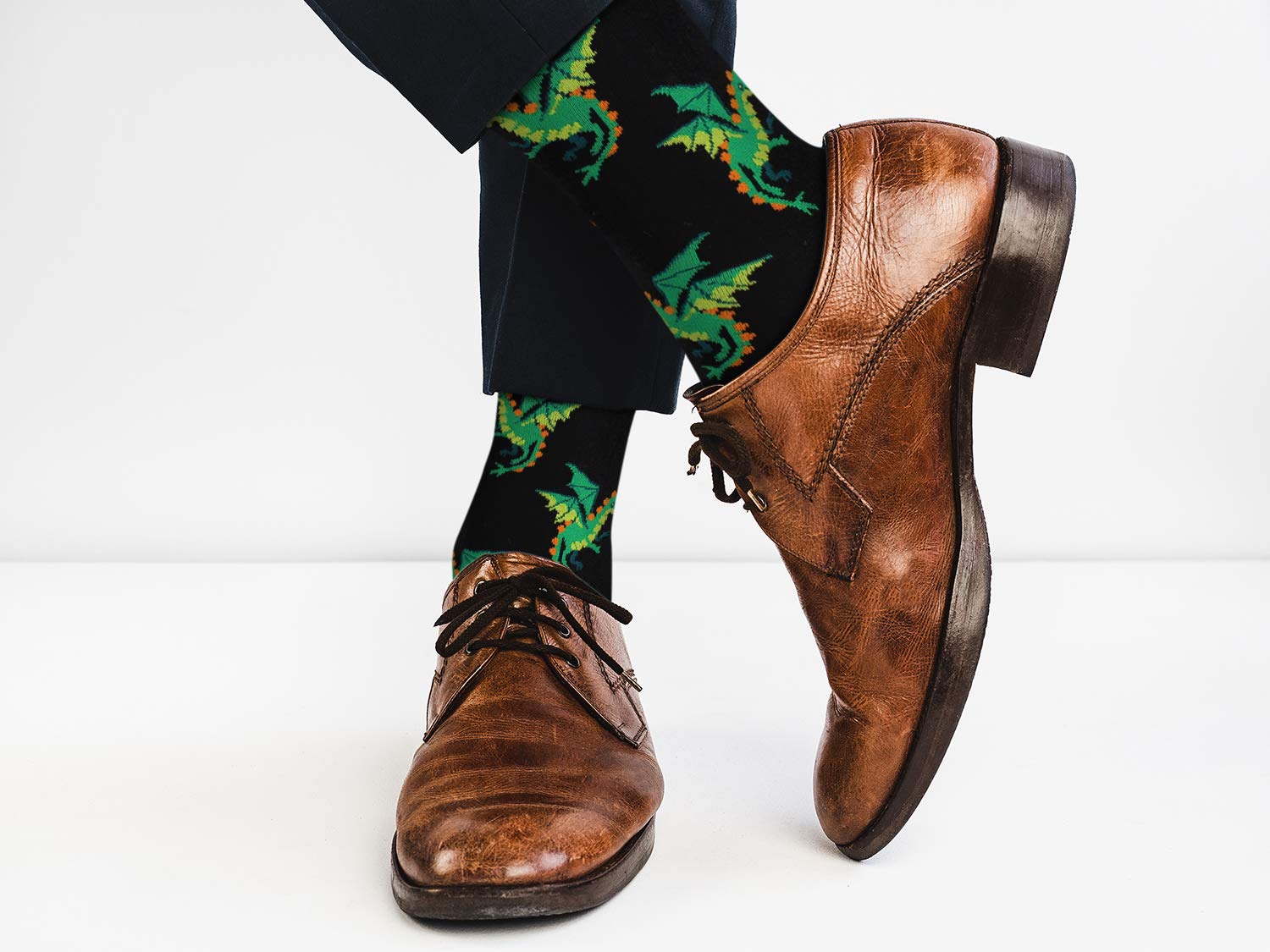 Real Sic Casual Designer Socks for Men and Women - Exotic Animal Series - Breathable and Lightwear Cotton (Dragon)