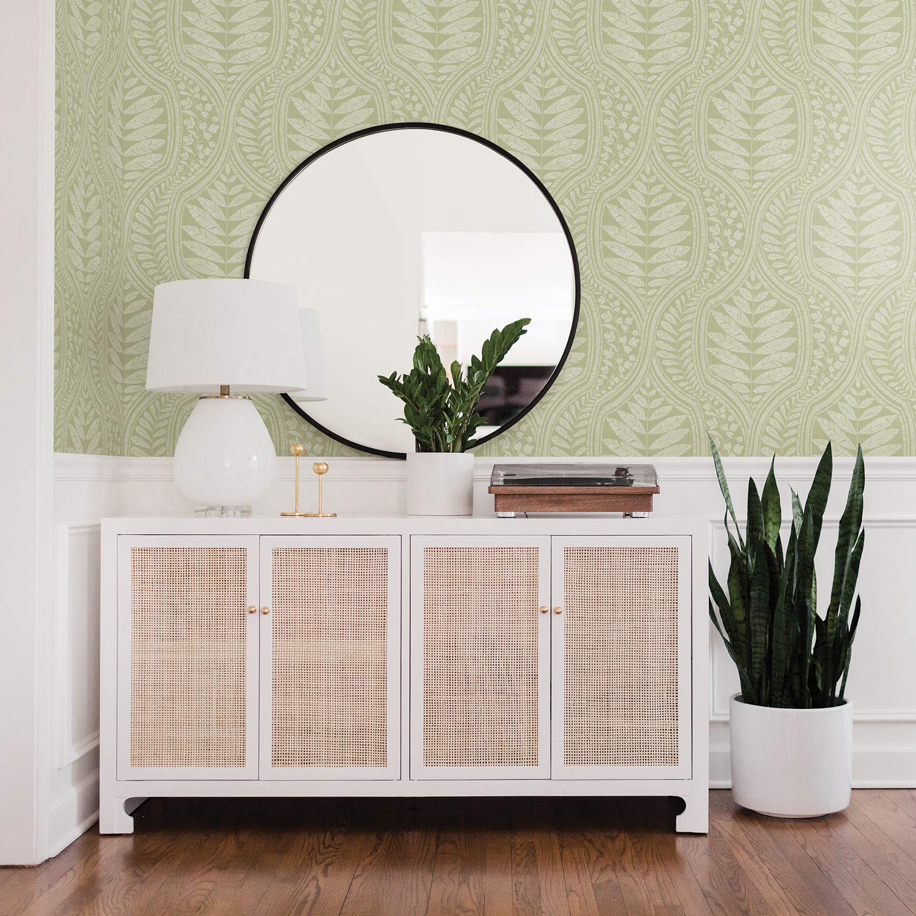 Scott Living 2964-25952 Juno Green Ogee Wallpaper