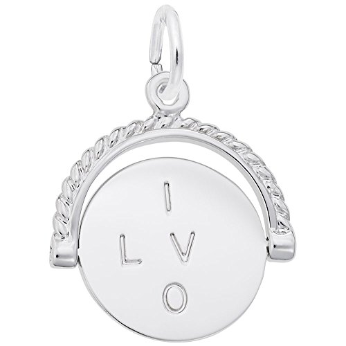 Rembrandt Charms 925 Sterling Silver I Love You Spinner Charm Pendant