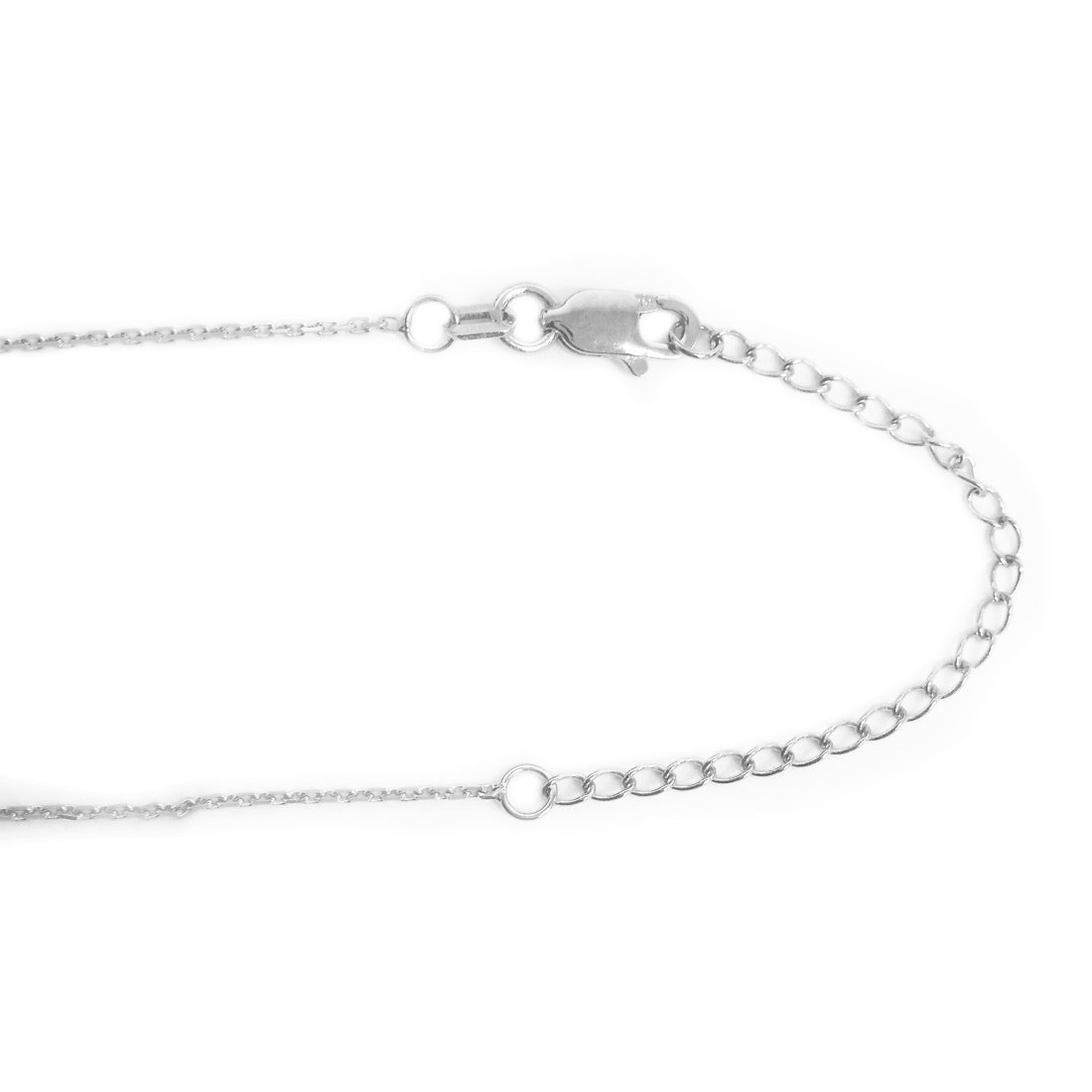 Ritastephens 14K White Gold Sideways Cross Necklace Adjustable Chain 16-18 inches