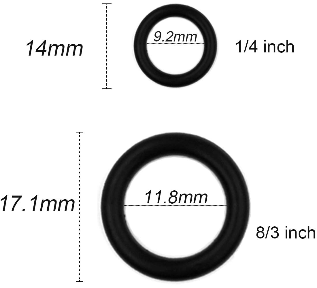 PinCute 50 Pack Power Pressure Washer O-Rings Replacement for 1/4 inch, 3/8 inch, M22 Quick Connect Coupler