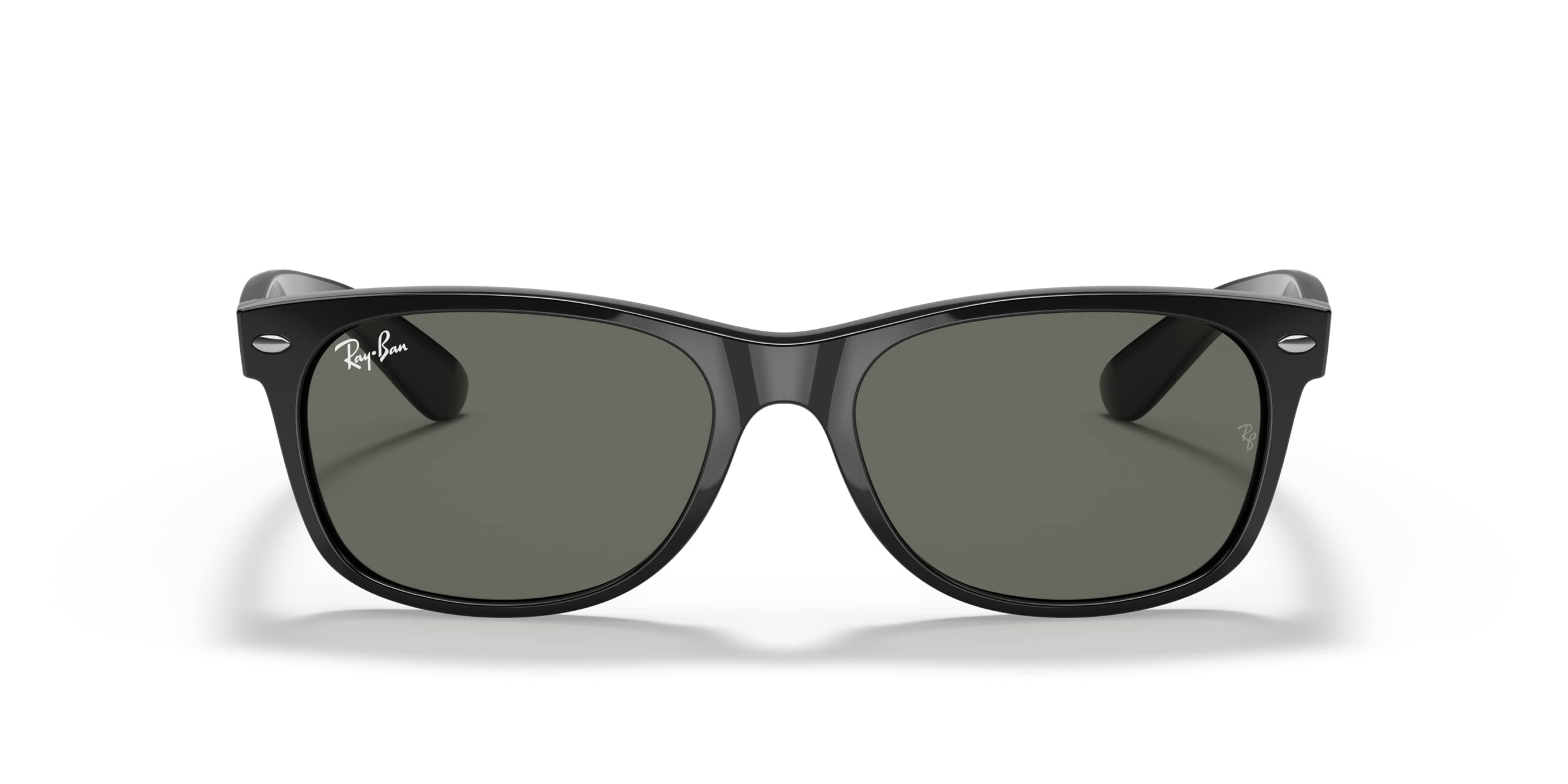 Ray-Ban RB2132 NEW WAYFARER Square Sunglasses For Men For Women + BUNDLE with Designer iWear Eyewear Kit (Matte Black on Opal Ice/Crystal Lens Light Grey Gradient Dark Grey)