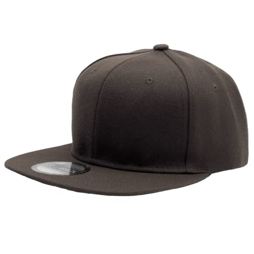Utmost Classic Snapback Baseball Cap Hat Hip Hop Style Flat Bill Visor Blank Solid Color Camouflage Adjustable Size (Brown)